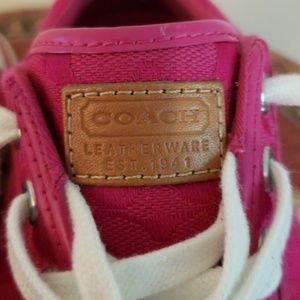 Coach | Shoes | Coach Pink Signature Sneakers | Poshmark